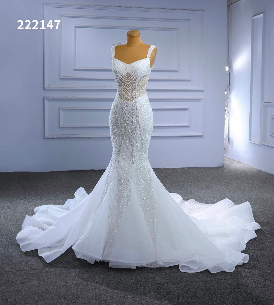 Beaded Fishtail Mermaid Wedding Dress - Etsy