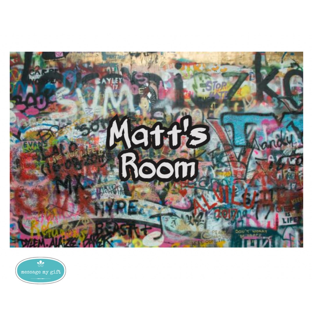 Personalised Graffiti Bedroom Door Sign, Boy's Gift, Teenager Gift, 3 ...