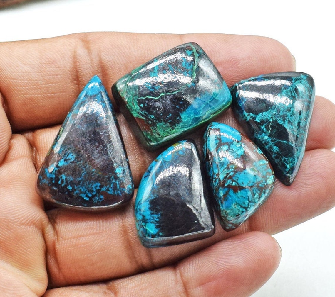 Natural Shattuckite Wholesale Gemstone, 5 Pcs Wholesale Lot Mix Shape ...