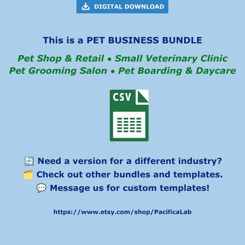 Pet Business Chart of Accounts Bundle for Quickbooks Online | COA ...