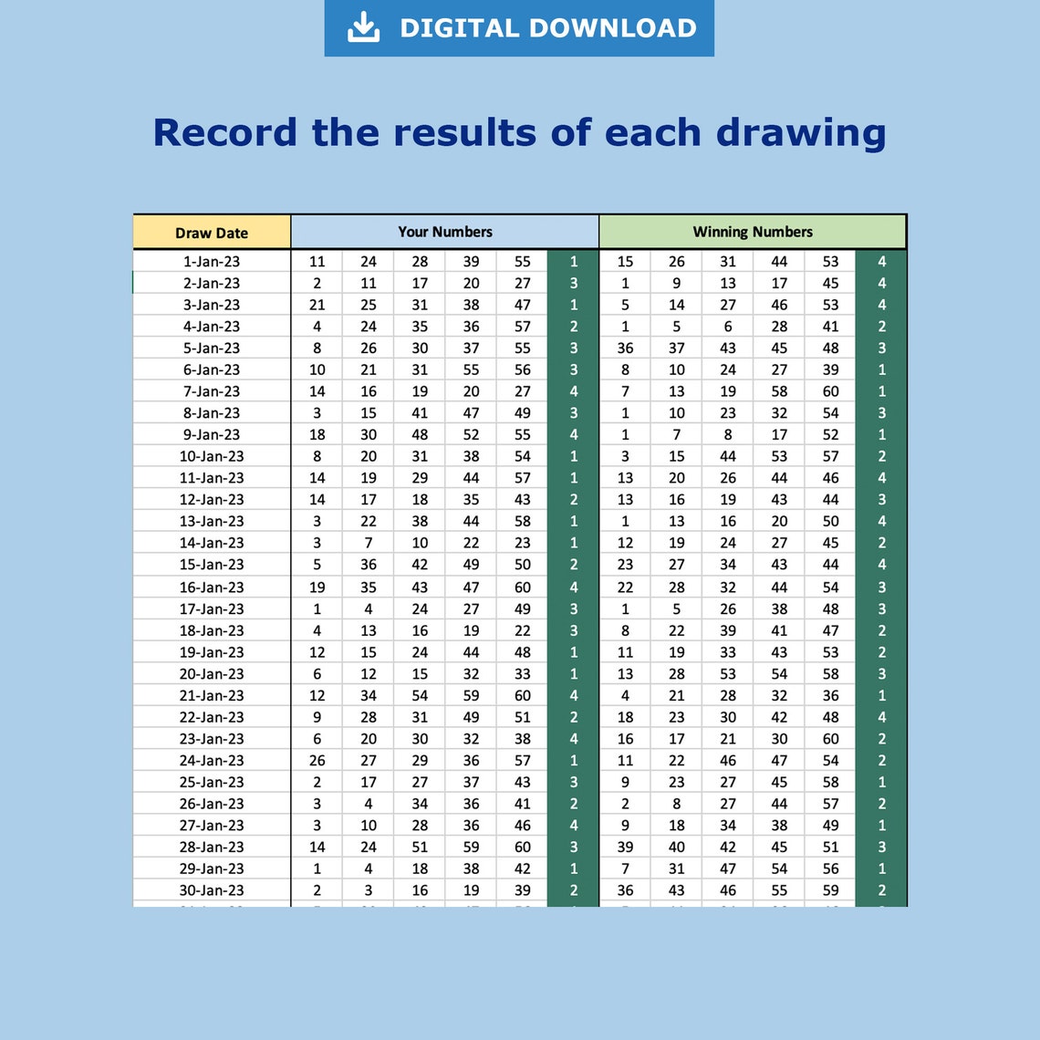 Lottery Number Generator Excel Template – Powerball, Mega Millions ...