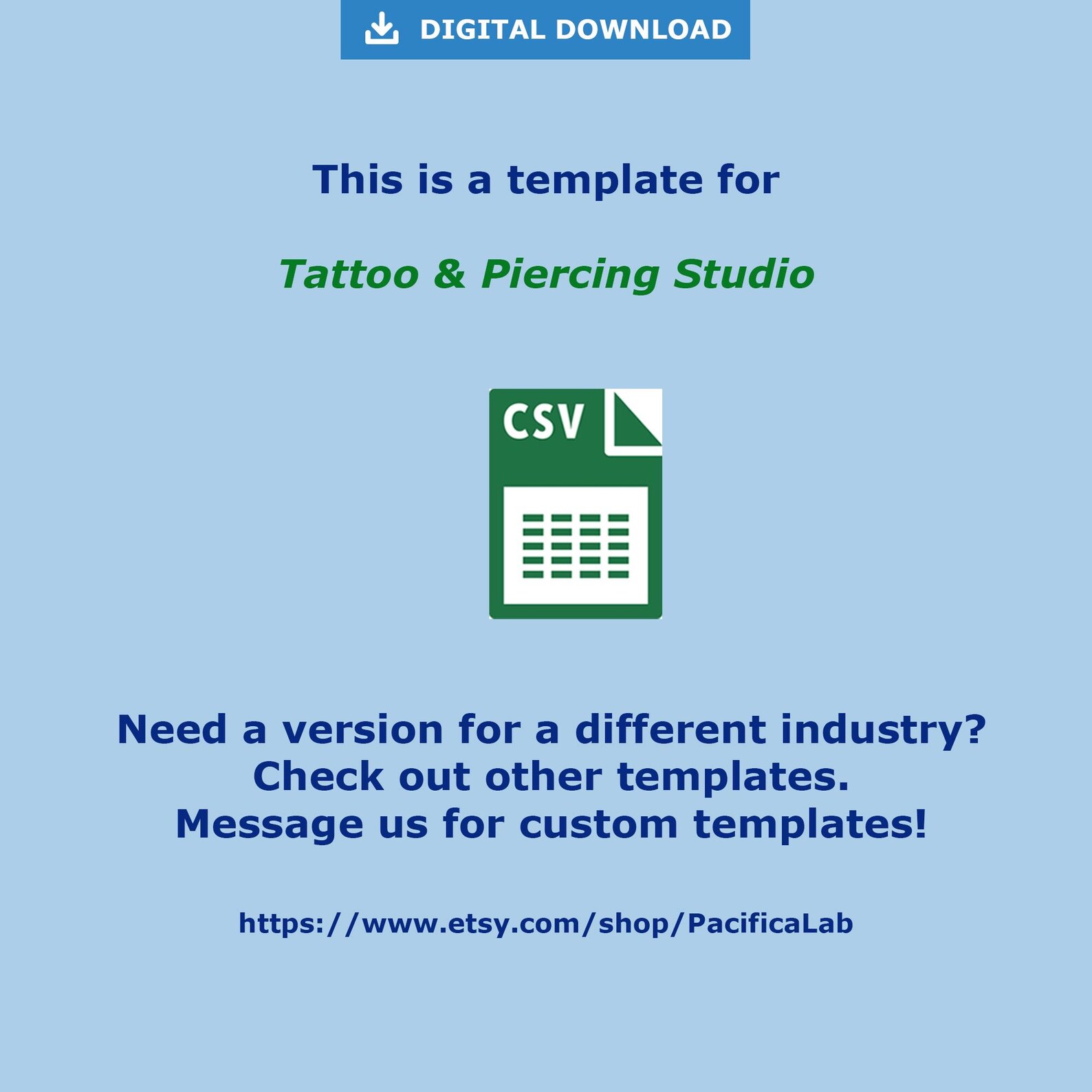 Tattoo Studio Chart of Accounts for Quickbooks Online | COA Template ...