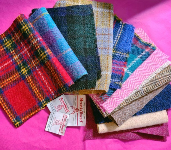 Harris Tweed Craft off Cuts Remnants Fabric Sample Swatch Mix | Etsy