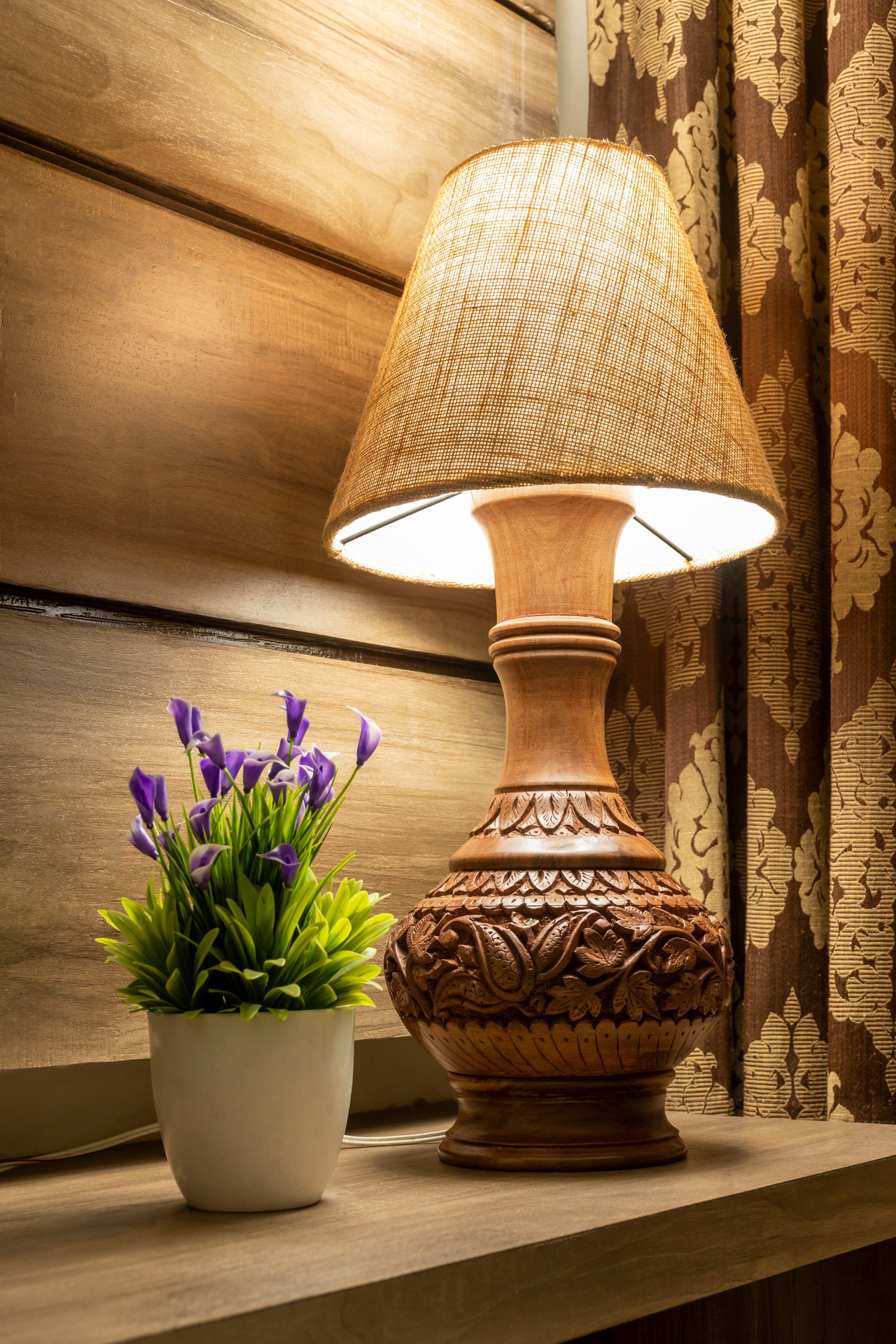 Rustic Bean Pot Lamp French Country Table Lamps for Entryway Console ...