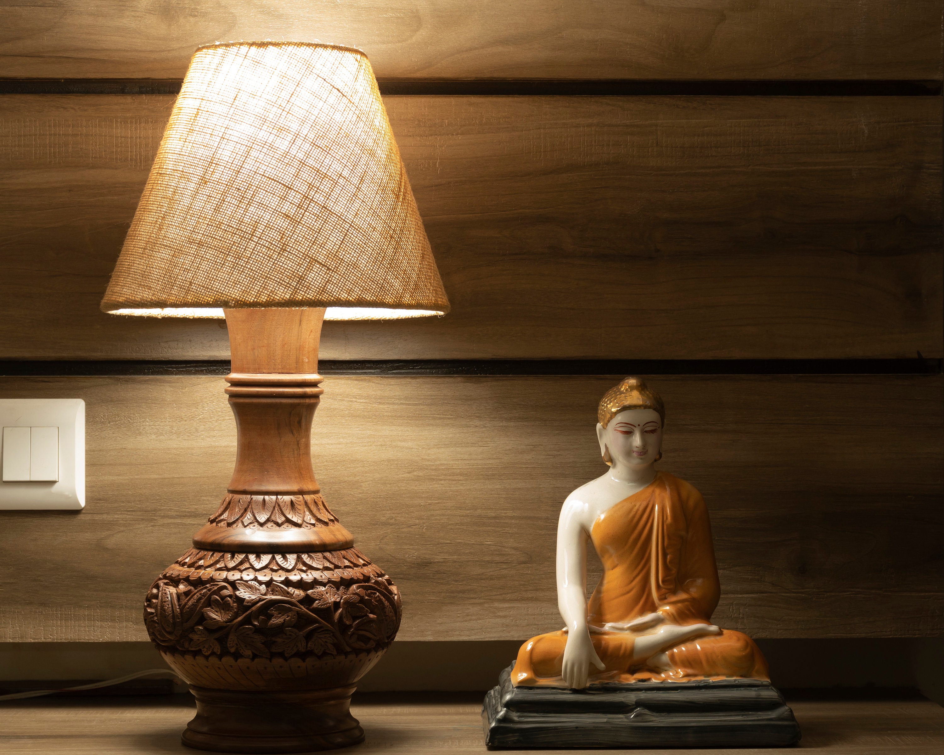 Rustic Bean Pot Lamp - French Country Table Lamps for Entryway Console ...