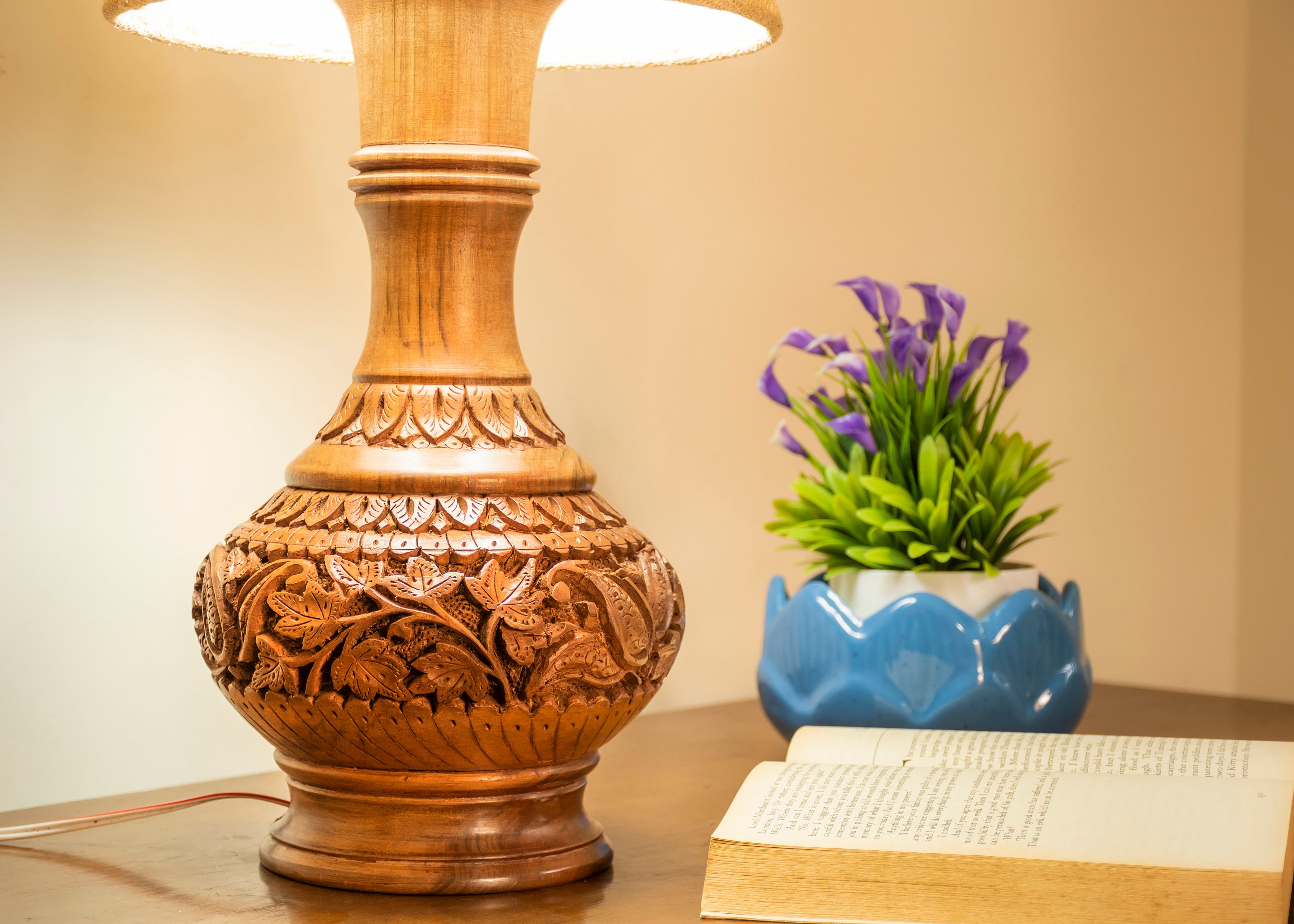 Rustic Bean Pot Lamp French Country Table Lamps for Entryway Console ...