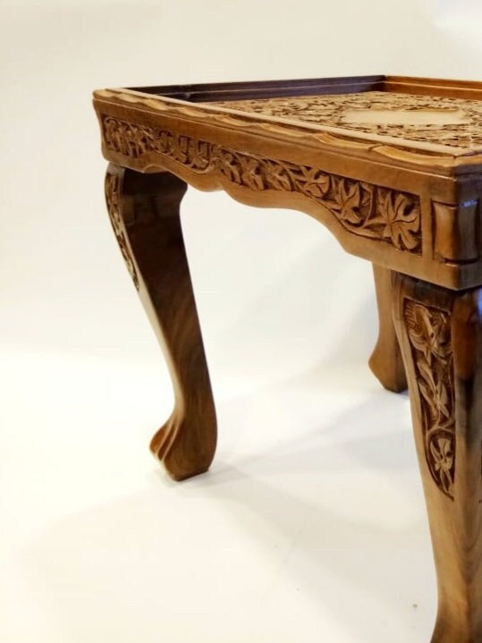 Walnut Wood Coffee Table-small Wooden Table-side Table-tea Table ...