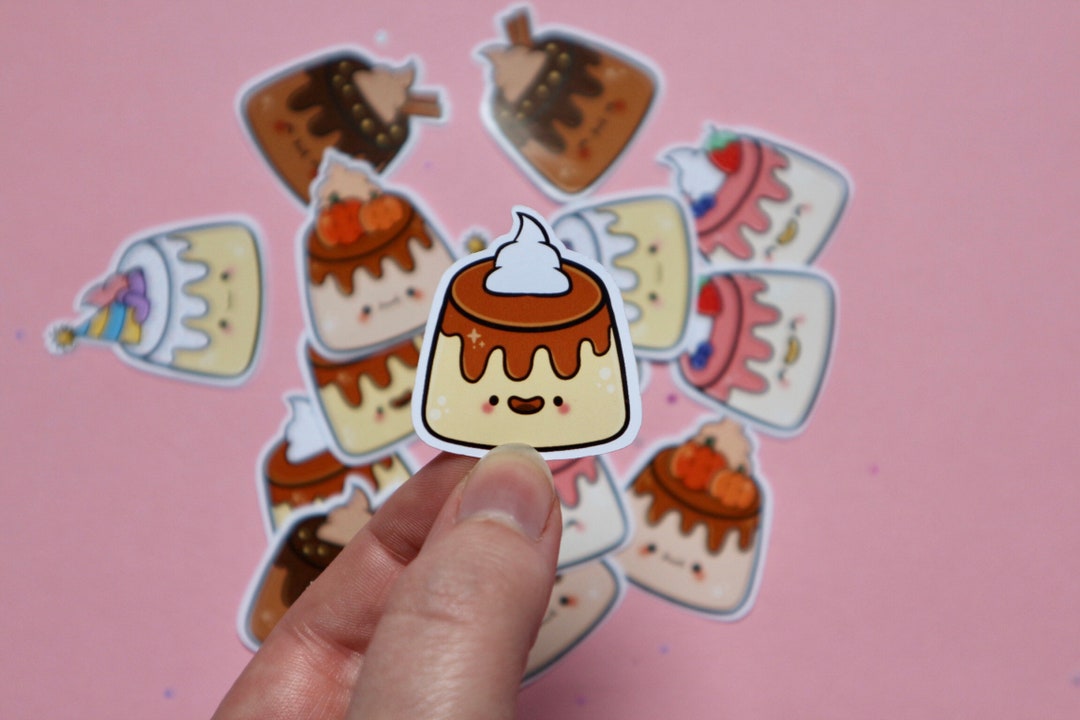 Flan-tastic Sticker Pack | Kawaii Flan Deserts Glossy Stickers - Etsy
