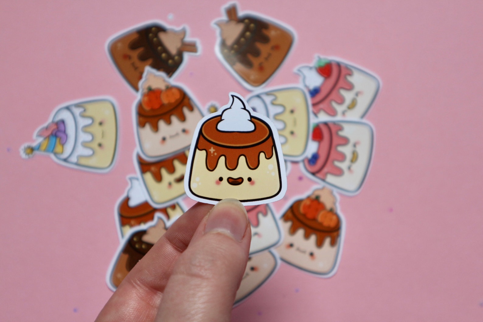 Flan-Tastic Sticker Pack / Kawaii flan deserta pegatinas - Etsy España