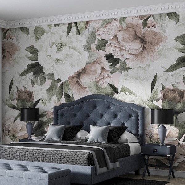 Peony Wall Mural - Etsy