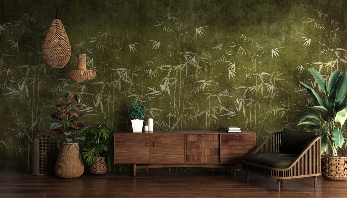 Removable Chinoiserie Trees Wallpaper Peel and Stick Wall - Etsy