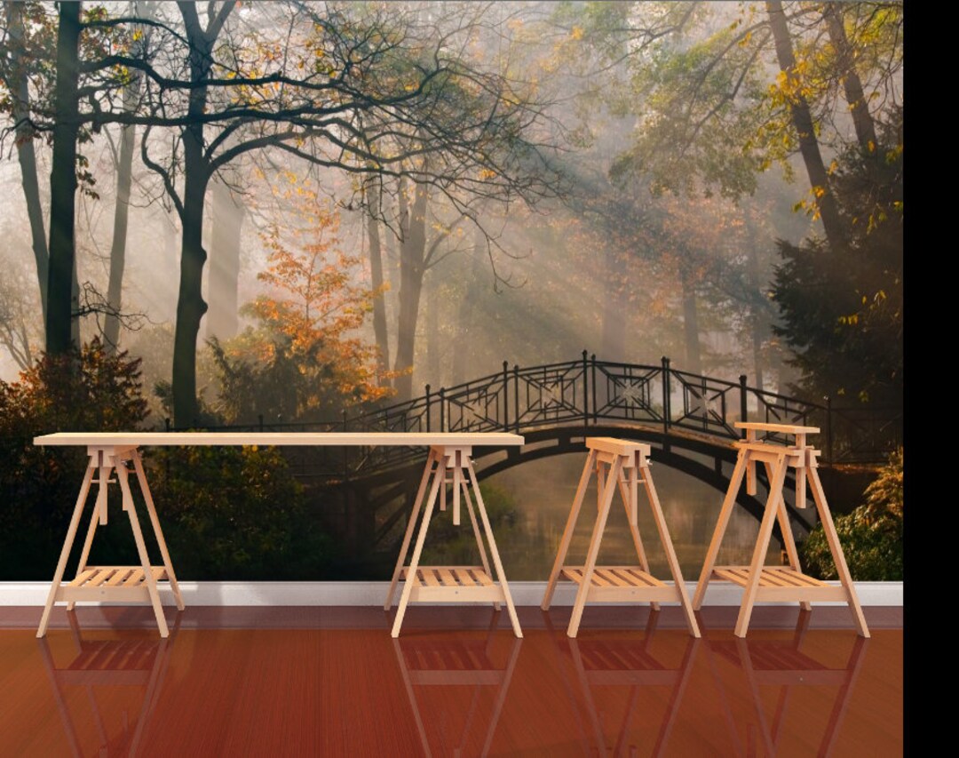 Nature and Flowers Lakes Themed Wallpaper With Forest and Sparkling ...