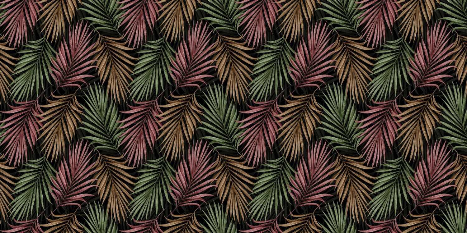 Rainbow Tropical Tree Leaves Wallpaper. Botanic Leafs - Etsy