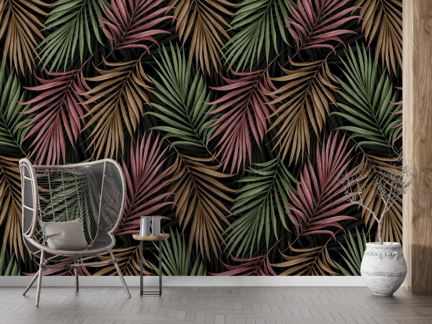 Rainbow Tropical Tree Leaves Wallpaper. Botanic Leafs - Etsy