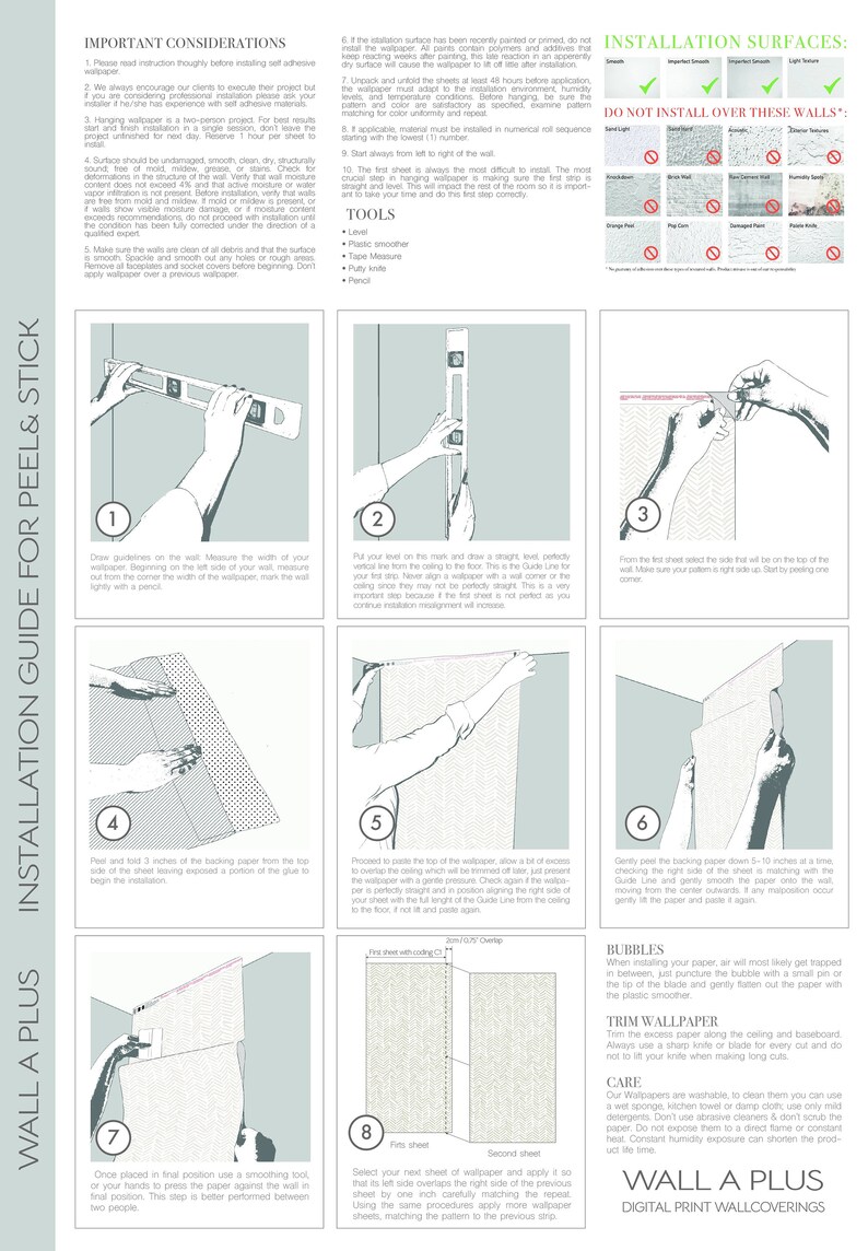 Tropical Trees and fog themed wallpaper sample. Peel and Stick | Etsy