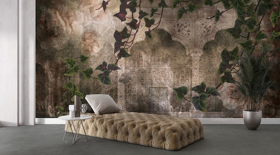 Abstract Palace Roman Column Garden Mural Wallpaper Peel and - Etsy UK