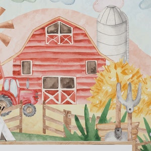 Farm Themed Wallpaper for Kids and Babies. Peel and Stick Removable ...