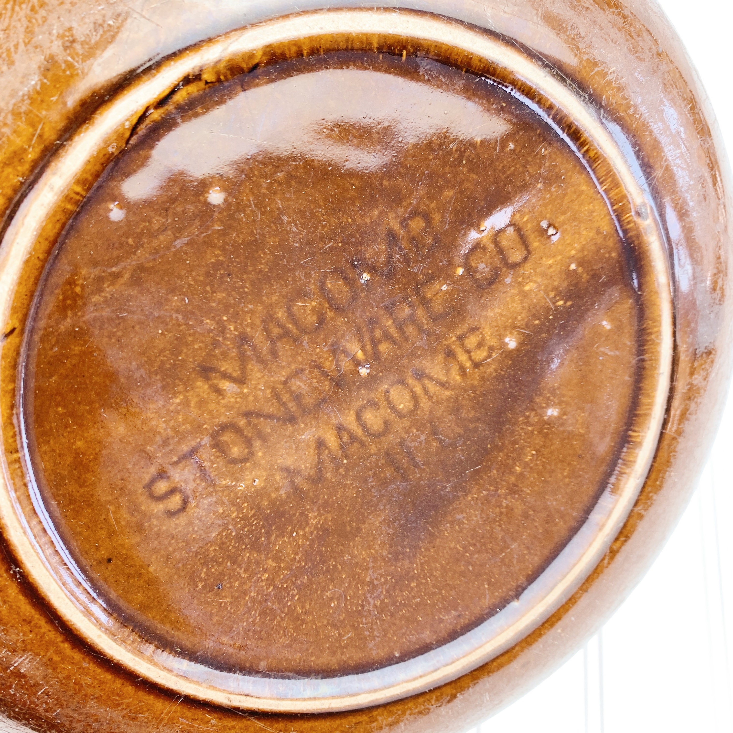 Antique Macomb Stoneware Co Pottery Brown Bowl 12 Wide 5.1 Tall - Etsy