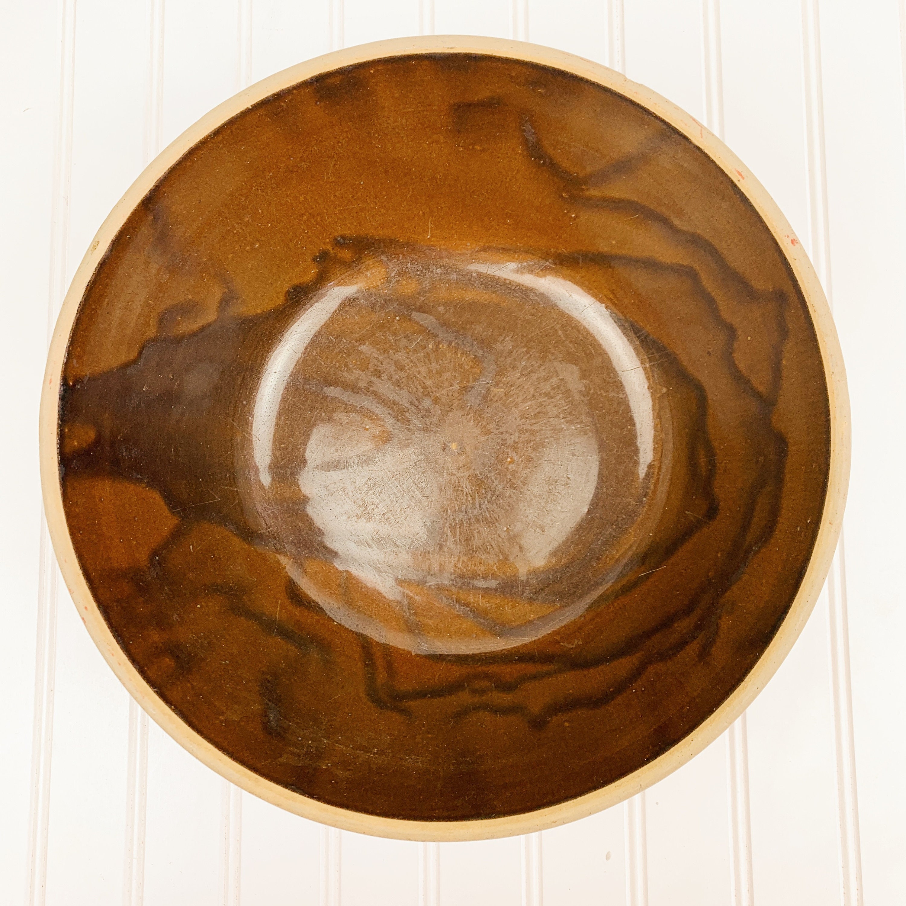 Antique Macomb Stoneware Co Pottery Brown Bowl 12 Wide - Etsy