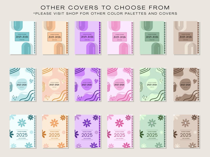 2025-2026 Modern + Aesthetic School Planner (burnt Sienna Theme - Blobs ...