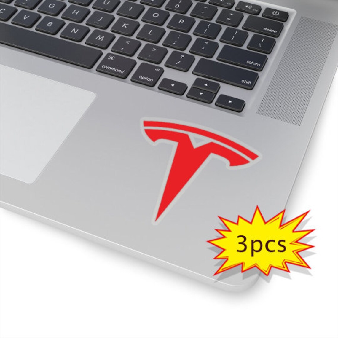 3Pcs Tesla Stickers Cool Tesla Red Logo Bundle Kiss-Cut | Etsy