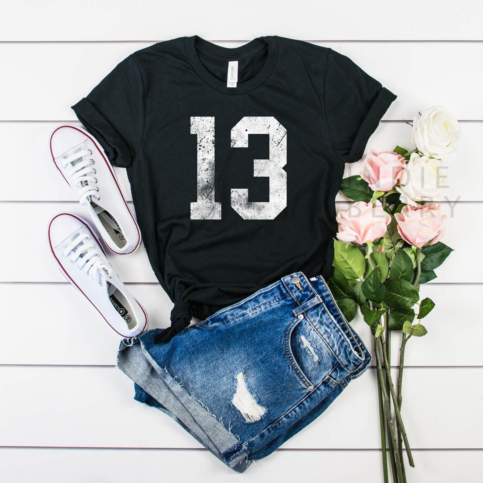 Custom Number Shirt Distressed Birthday Gifts Lucky Number Shirt / Long ...