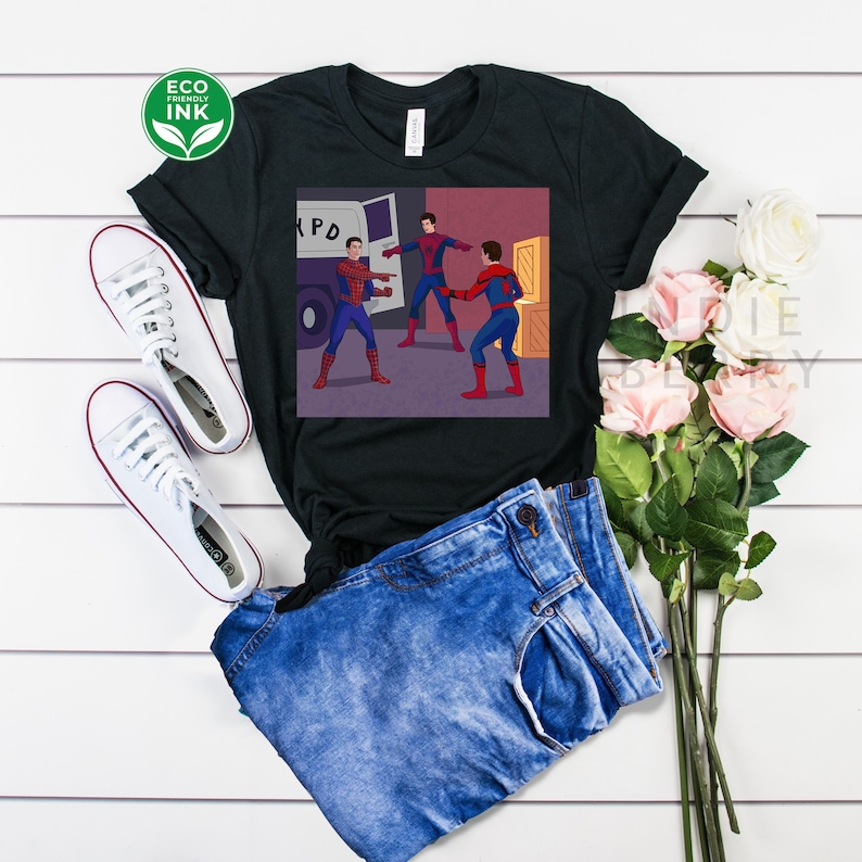 Three Spiderman Pointing Meme Shirt Spiderman No Way Home - Etsy