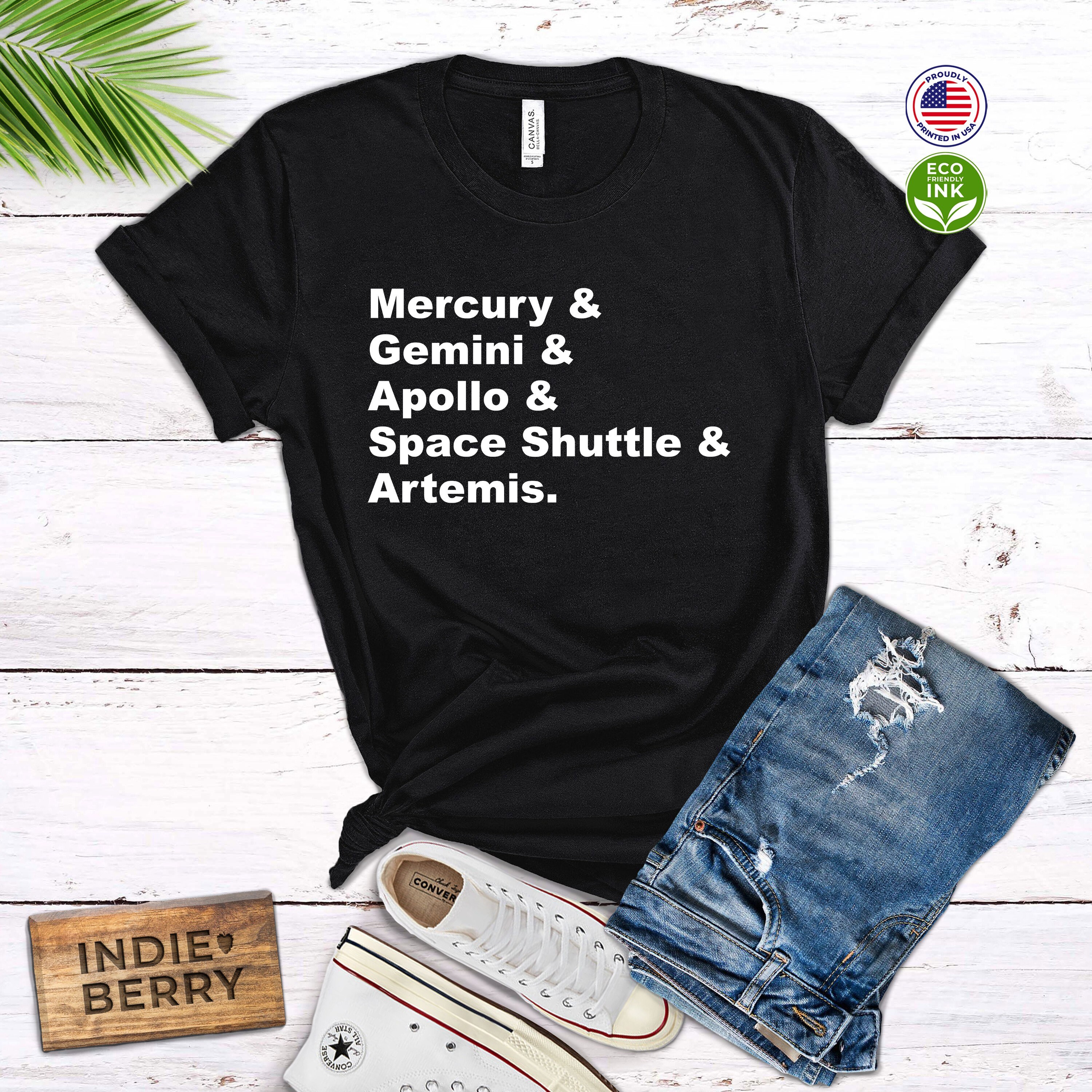 Mercury Gemini Apollo Space Shuttle and Artemis Shirt Moon to - Etsy