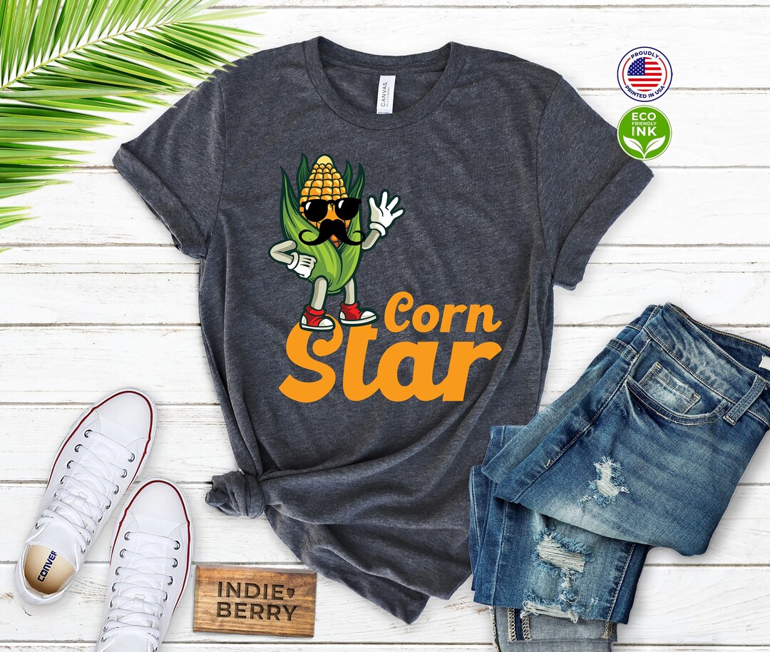 Corn Star Shirt Dirty Joke Mustache Men's Cornhole - Etsy