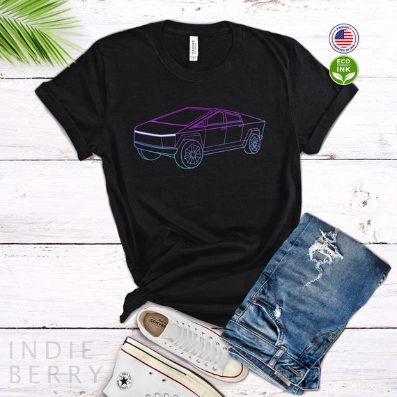Cybertruck Shirt Elon Musk Colorful Tesla Line Art Spacex - Etsy