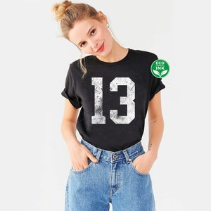 Custom Number Shirt Distressed Birthday Gifts Lucky Number Shirt / Long ...