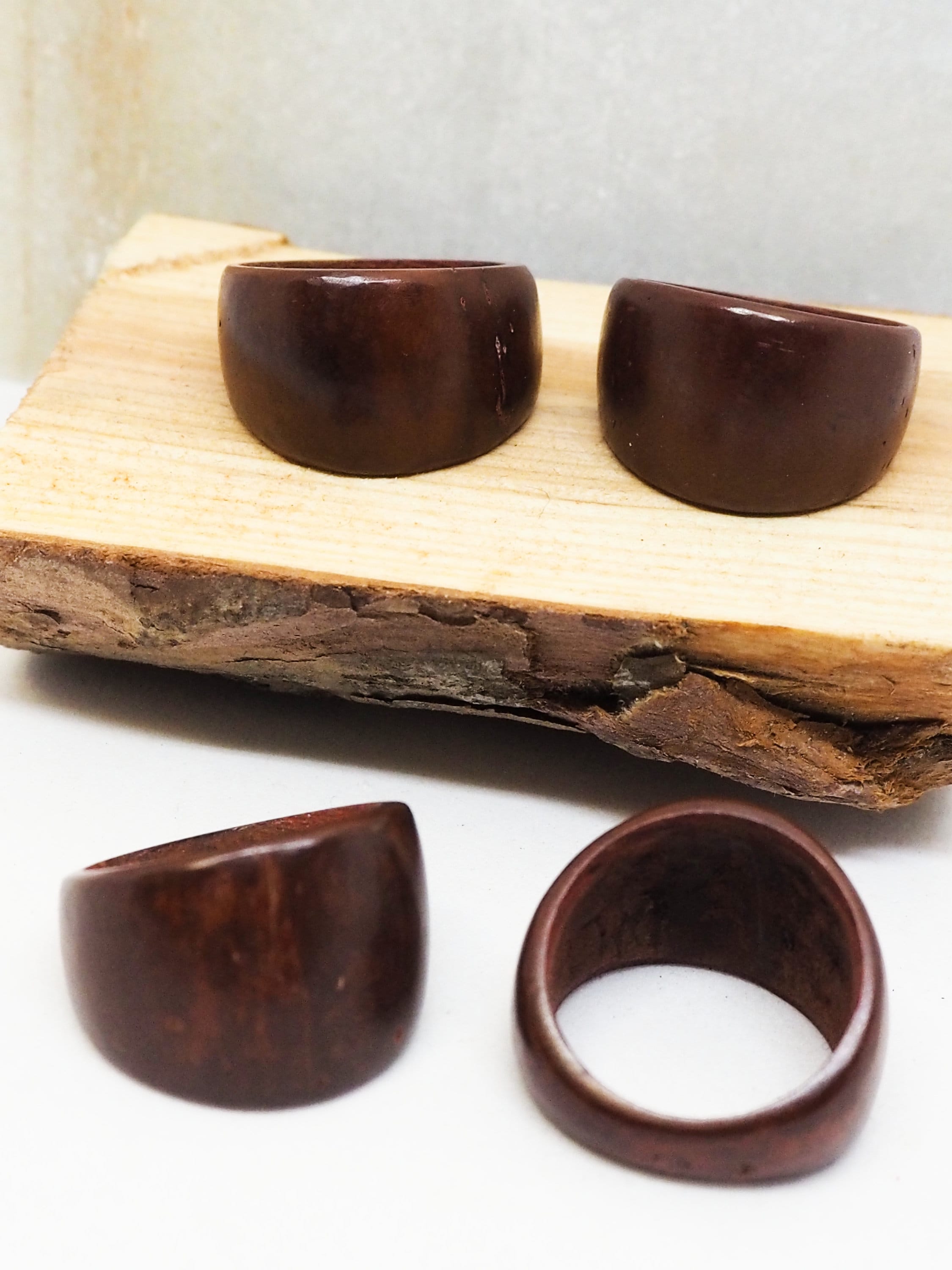 Wooden Rings. Lot 5 Mixed Units. Men's Rings. Trendy Rings. Coconut ...