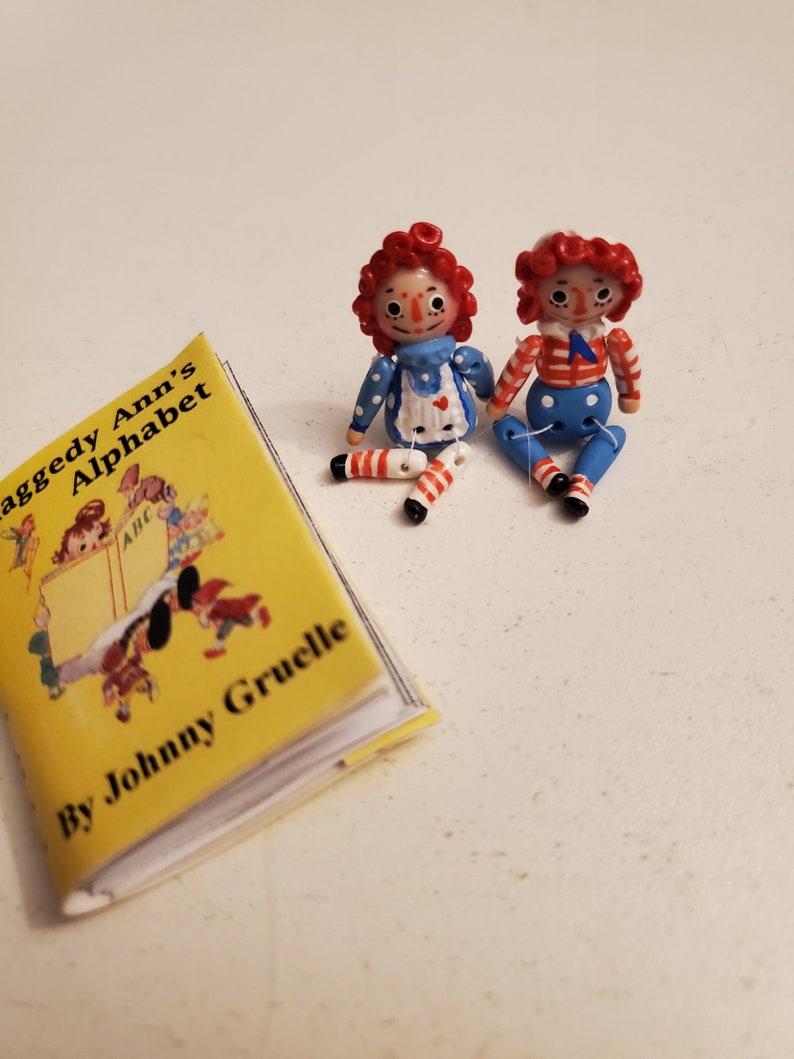 Miniature Dollhouse Readable Book Raggedy Ann's ABC and Mini Dolls - Etsy