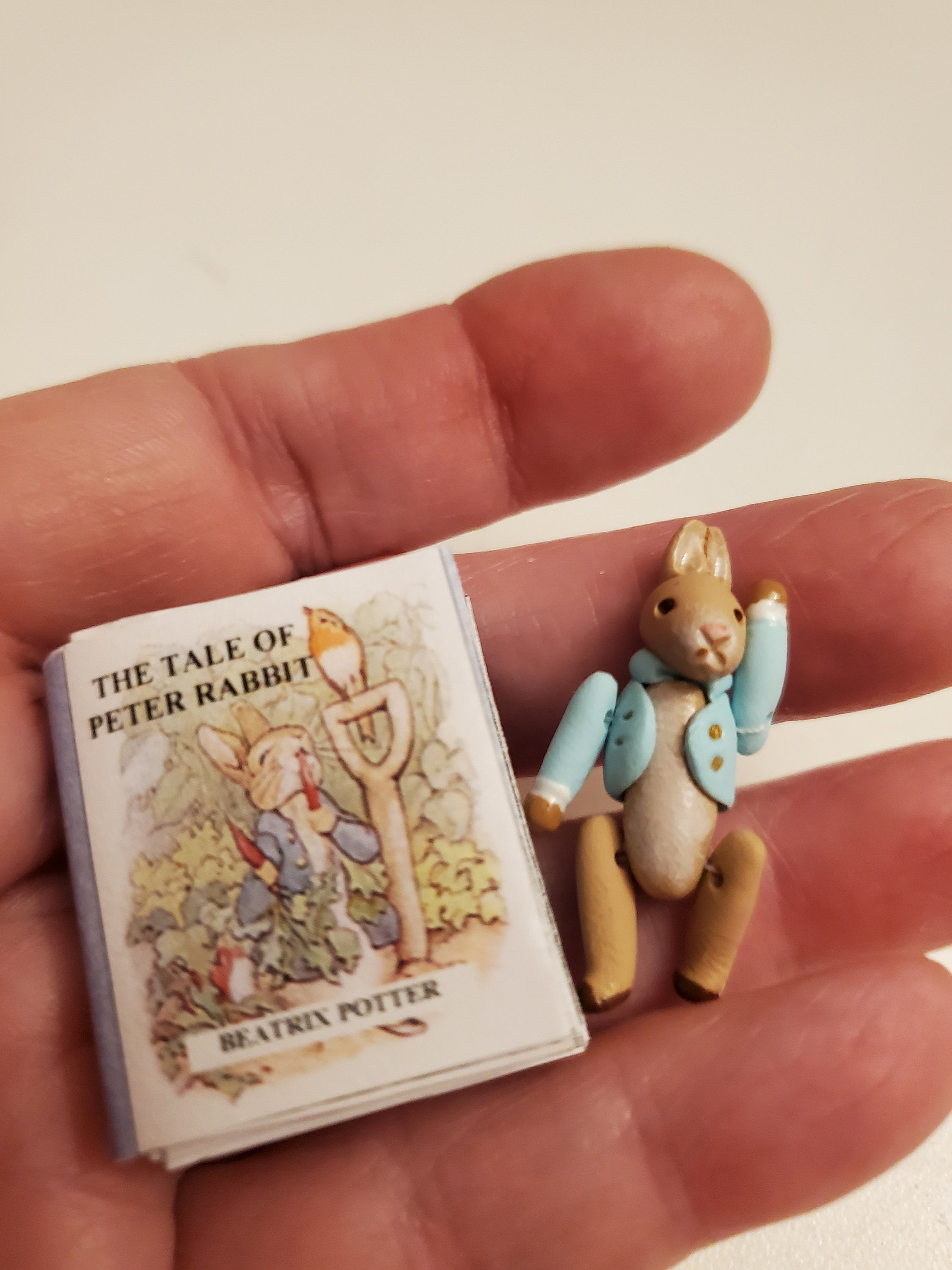 Miniature Readable Book Peter Rabbit by Beatrix Potter and Mini Bunny ...