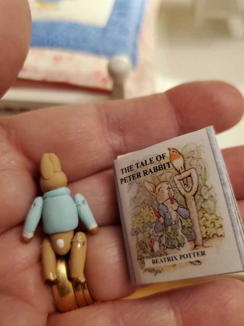 Miniature Readable Book Peter Rabbit by Beatrix Potter and Mini Bunny ...