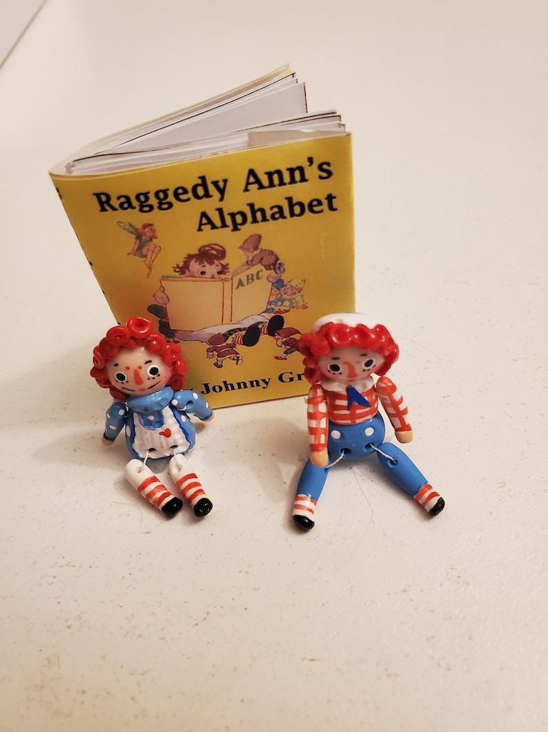 Miniature Dollhouse Readable Book Raggedy Ann's ABC and Mini Dolls - Etsy