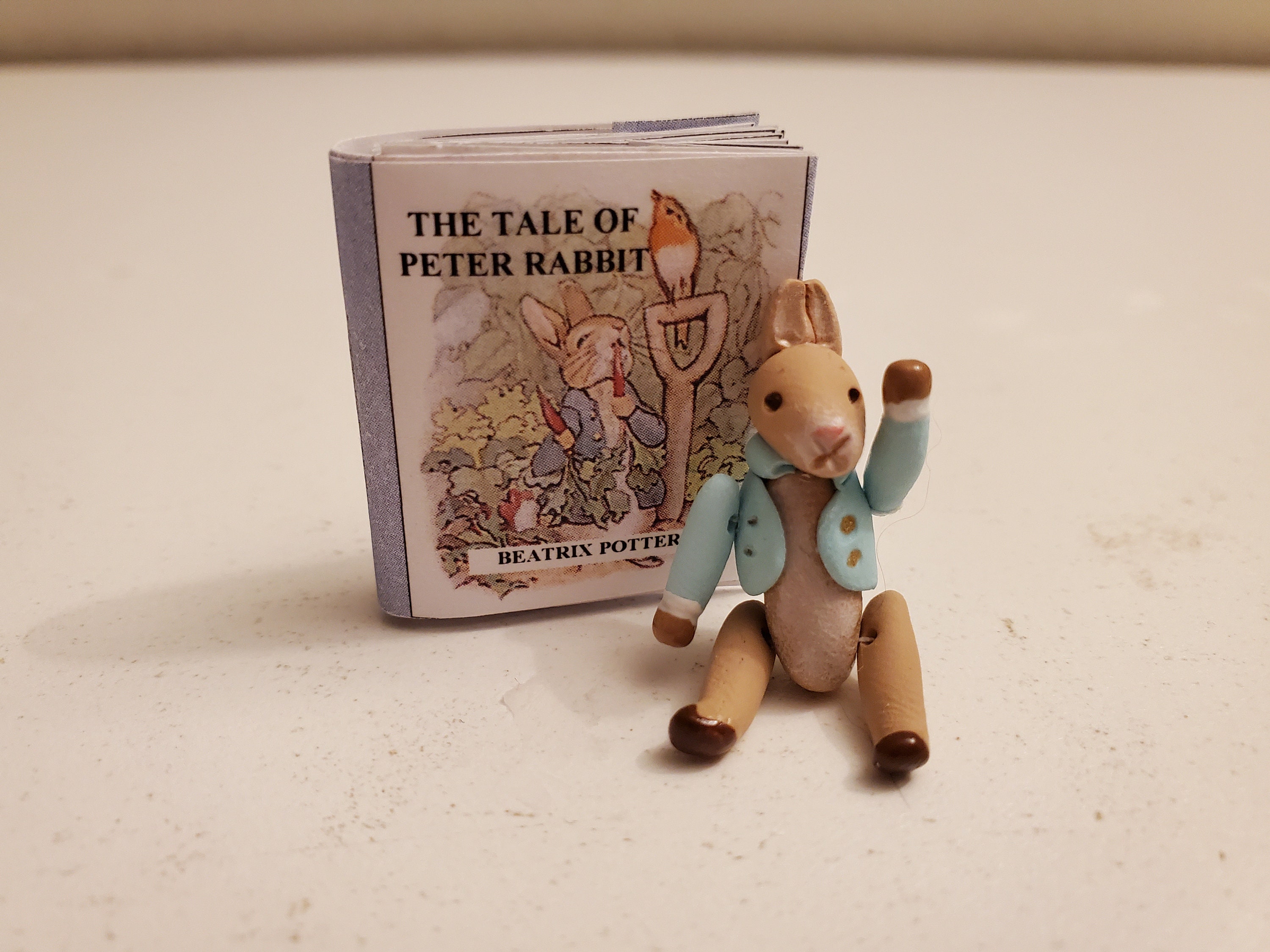 Miniature Readable Book Peter Rabbit by Beatrix Potter and Mini Bunny ...