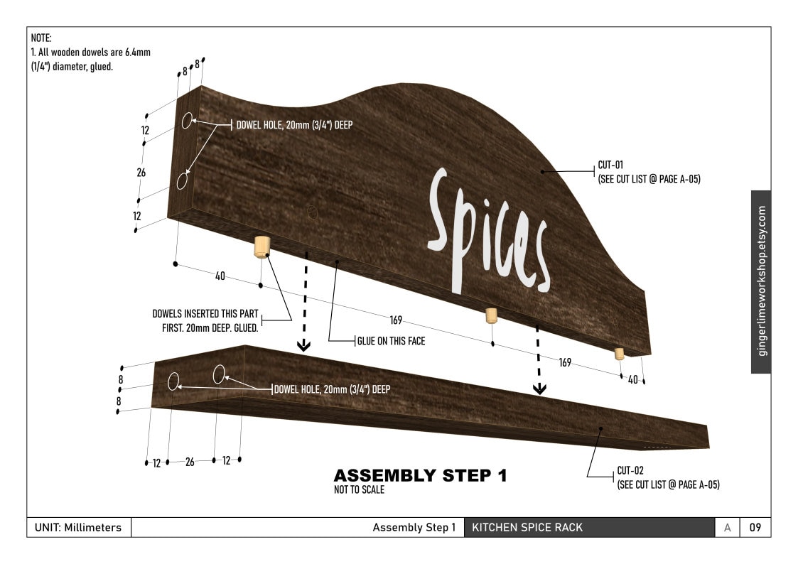 Kitchen Spice Rack Digital Build Plans in PDF - Etsy