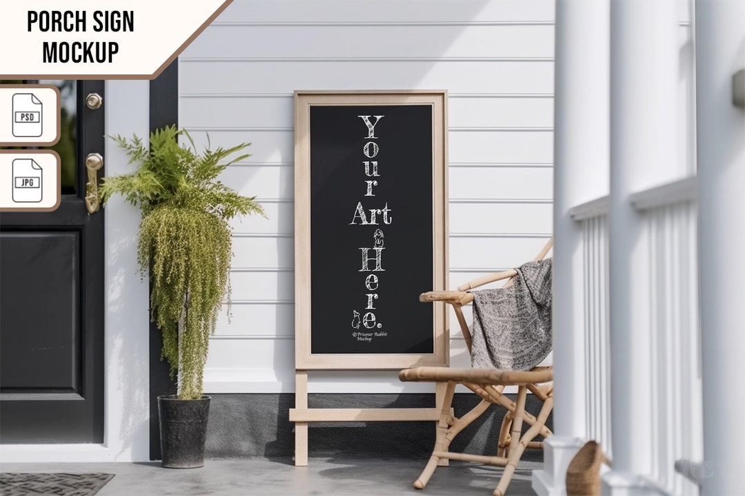 Porch Sign Smart Mockup PSD Template Graphic JPG File Easy Mockup & PSD ...