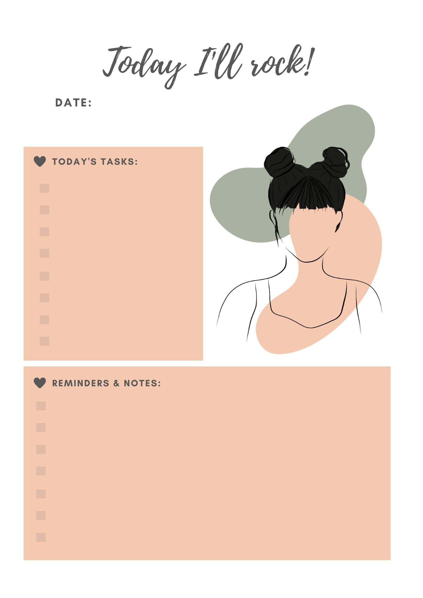 Printable To Do List Feminine Planner Girl Power Daily | Etsy