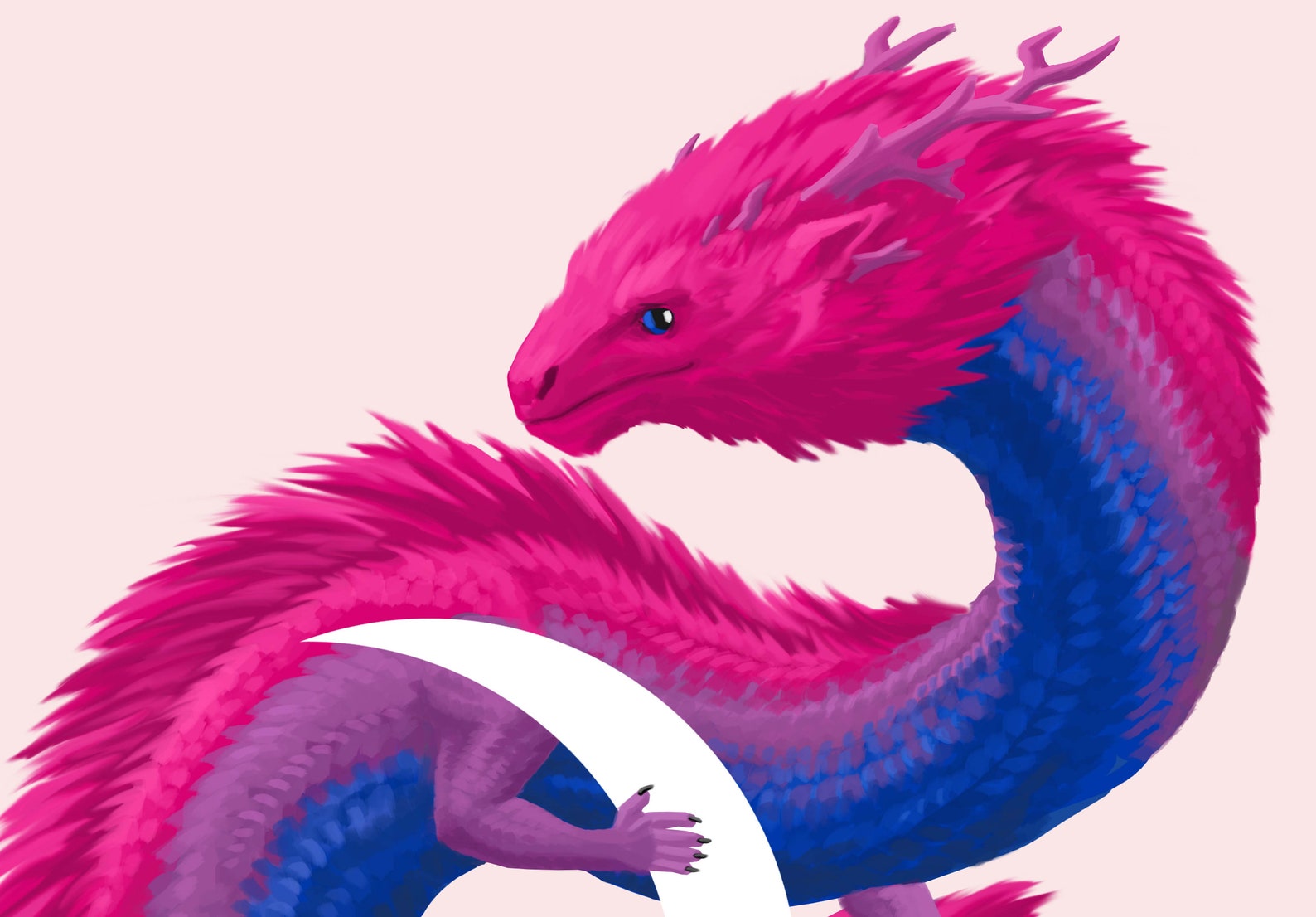 Bisexual Poster Dragon Poster Lgbt Dragon Wall Print Lgbt Etsy