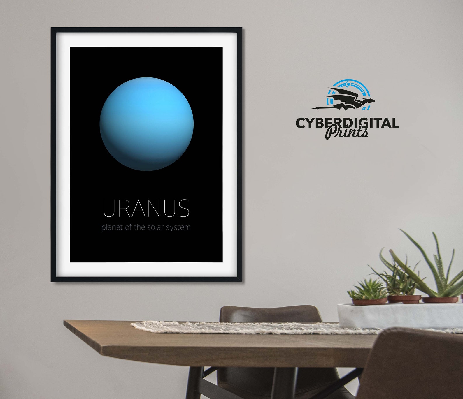 Uranus print Planet printable art Planet poster Modern art | Etsy