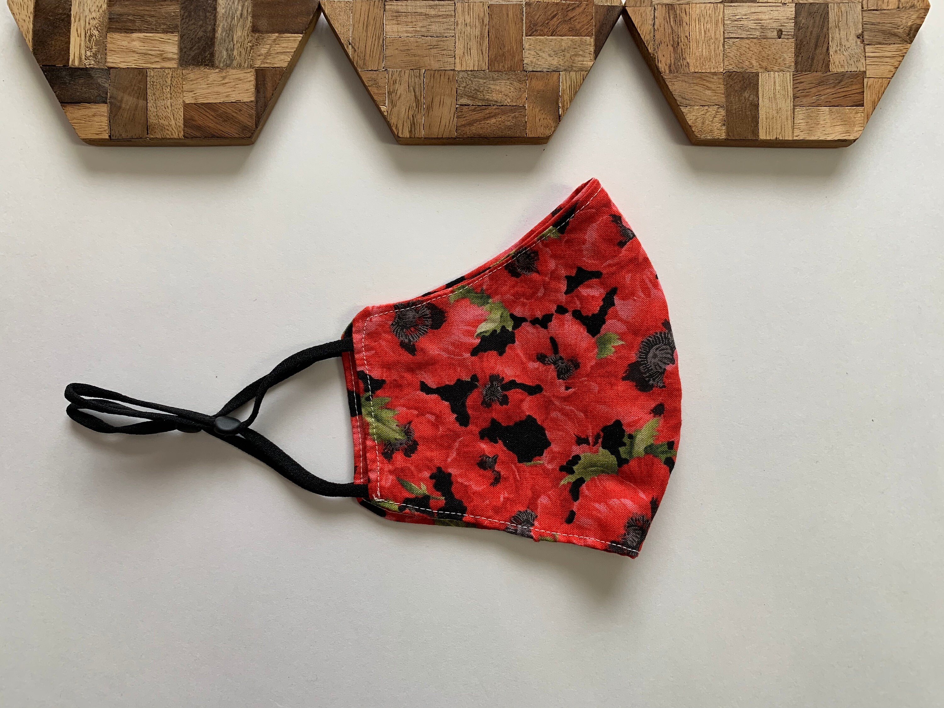 Common Poppy Face Mask, Floral Face Covering, Spring Face Covering for ...