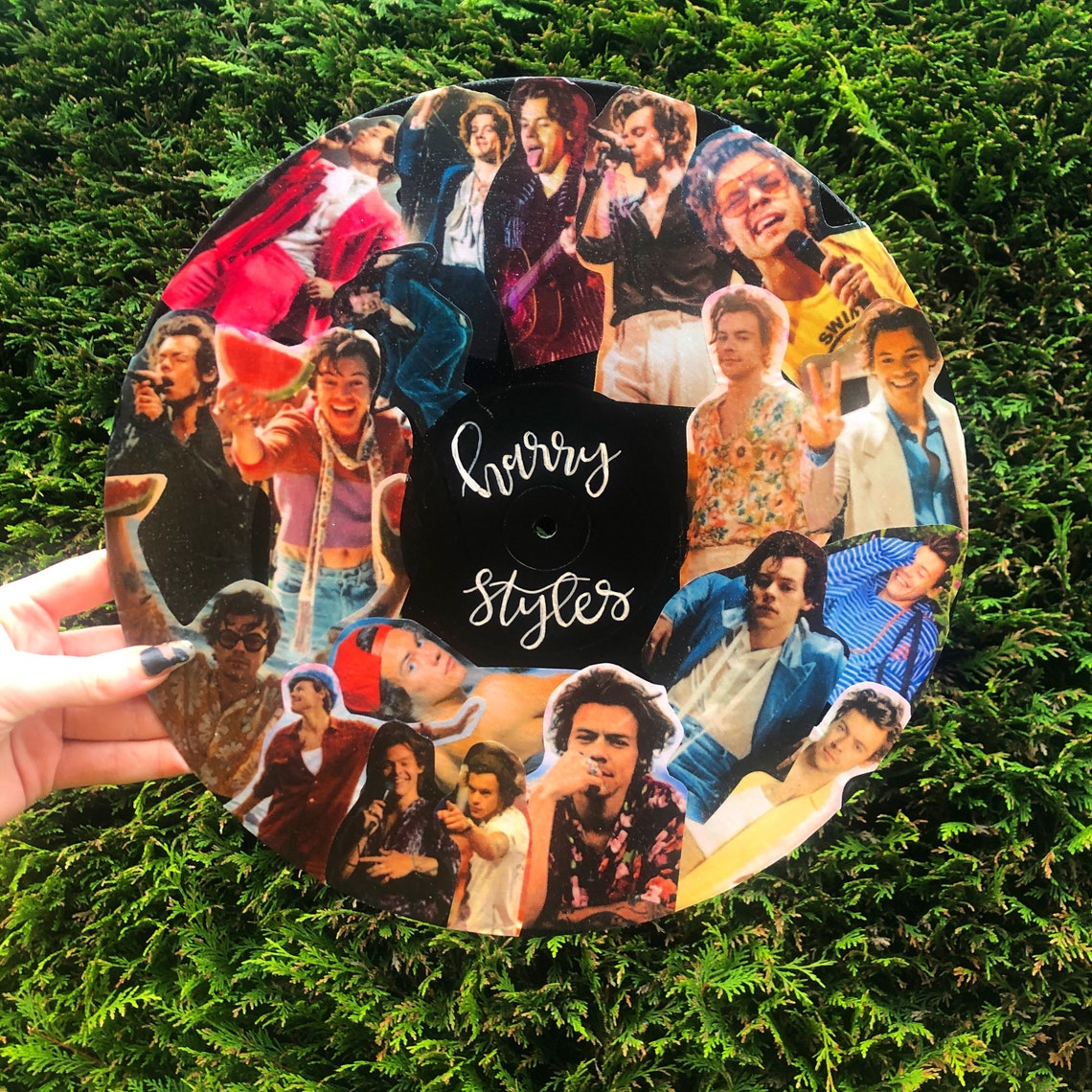 HARRY STYLES 12 hand collaged vinyl record | Etsy