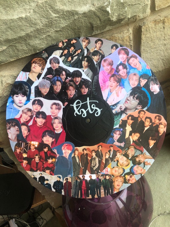 Bts 12 custom hand collaged vinyl record | Etsy