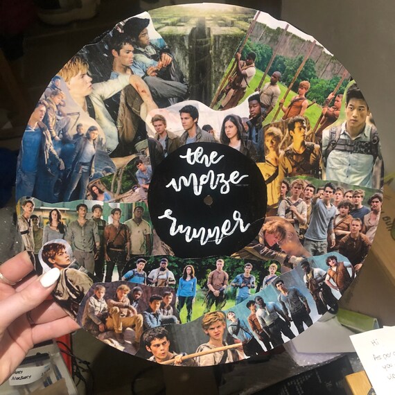 The maze runner 12 custom hand collaged vinyl record | Etsy