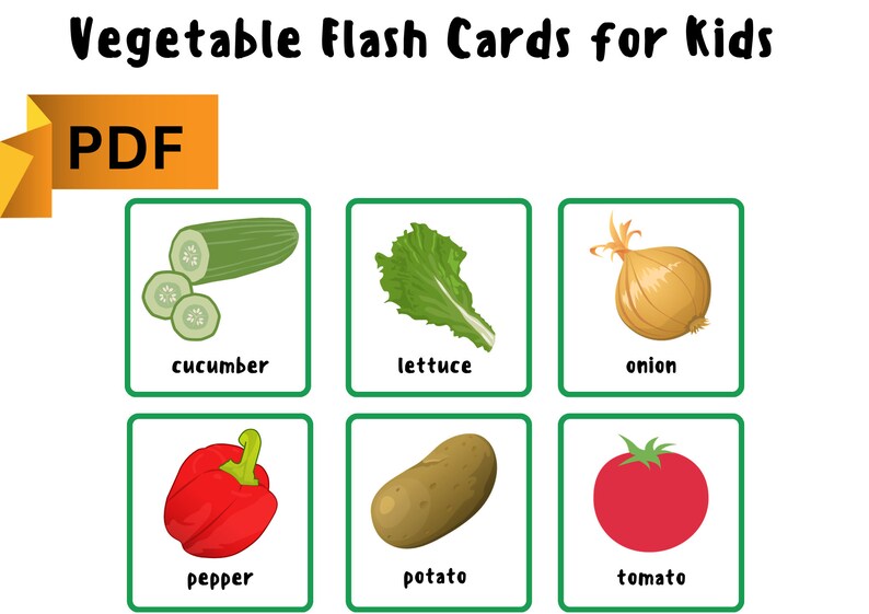 Vegetable Flash Cards for Kids - Fun & Educational Learning Tool for ...
