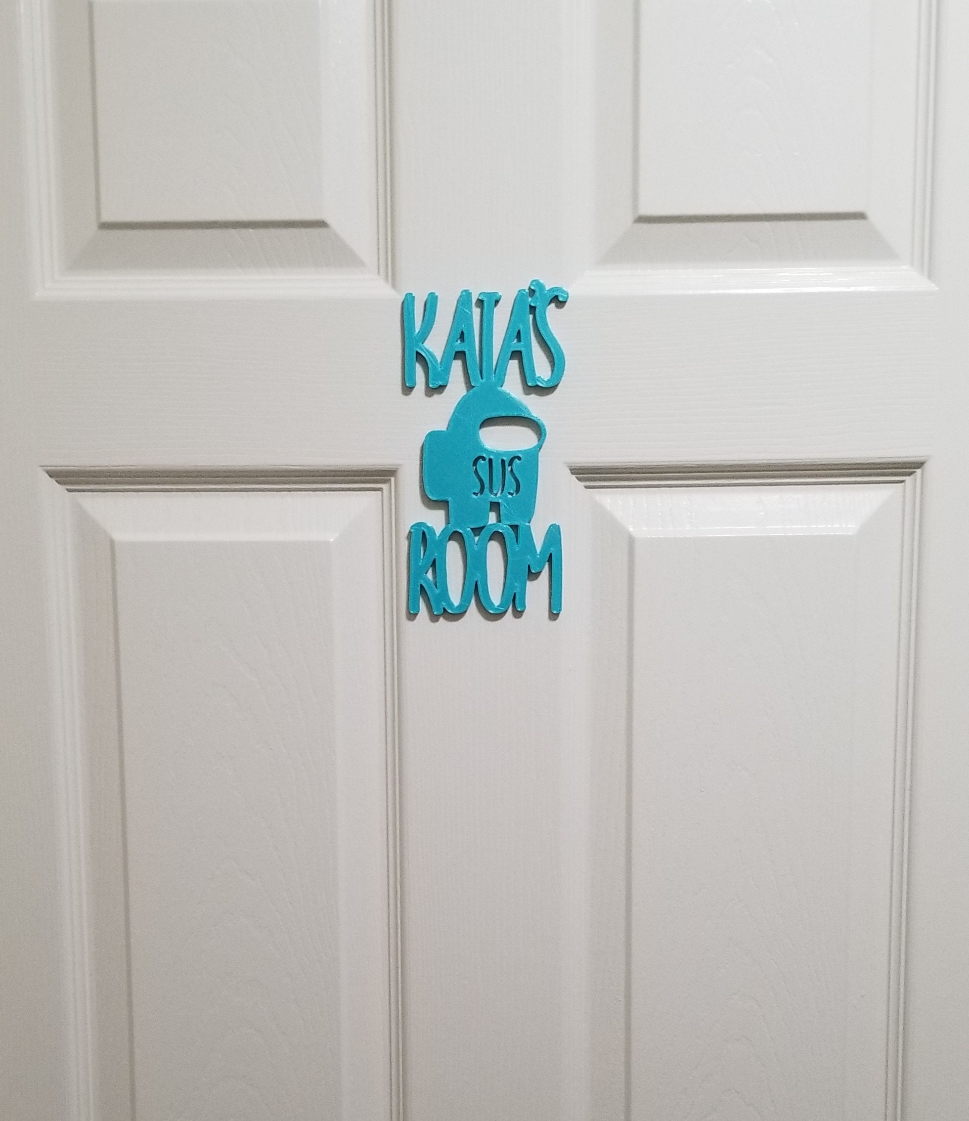 Among Us SUS, Personalized Custom Sign, Any Name, Bedroom Door or Wall ...