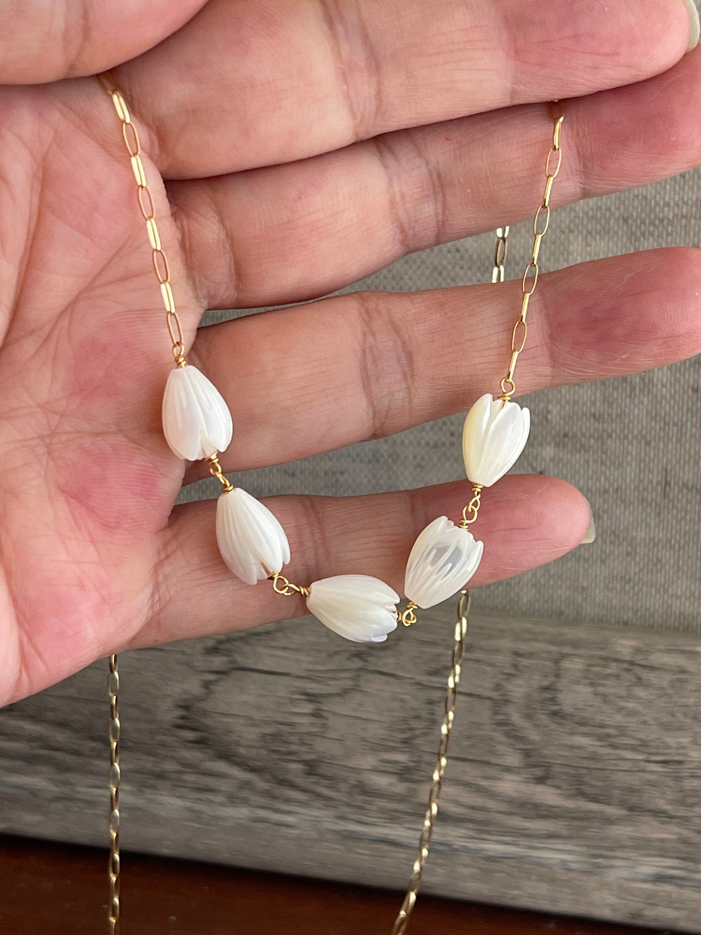 Hawaiian Pikake Necklace Gold or Silver Link Chain Handmade - Etsy