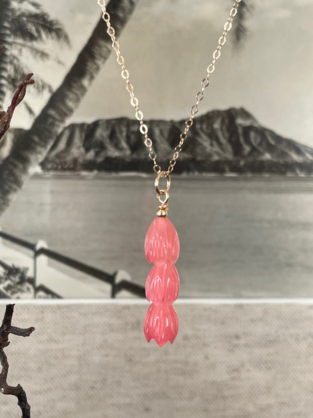 Hawaiian Pikake Pink Stack Gold Filled or Sterling Silver Necklace - Etsy